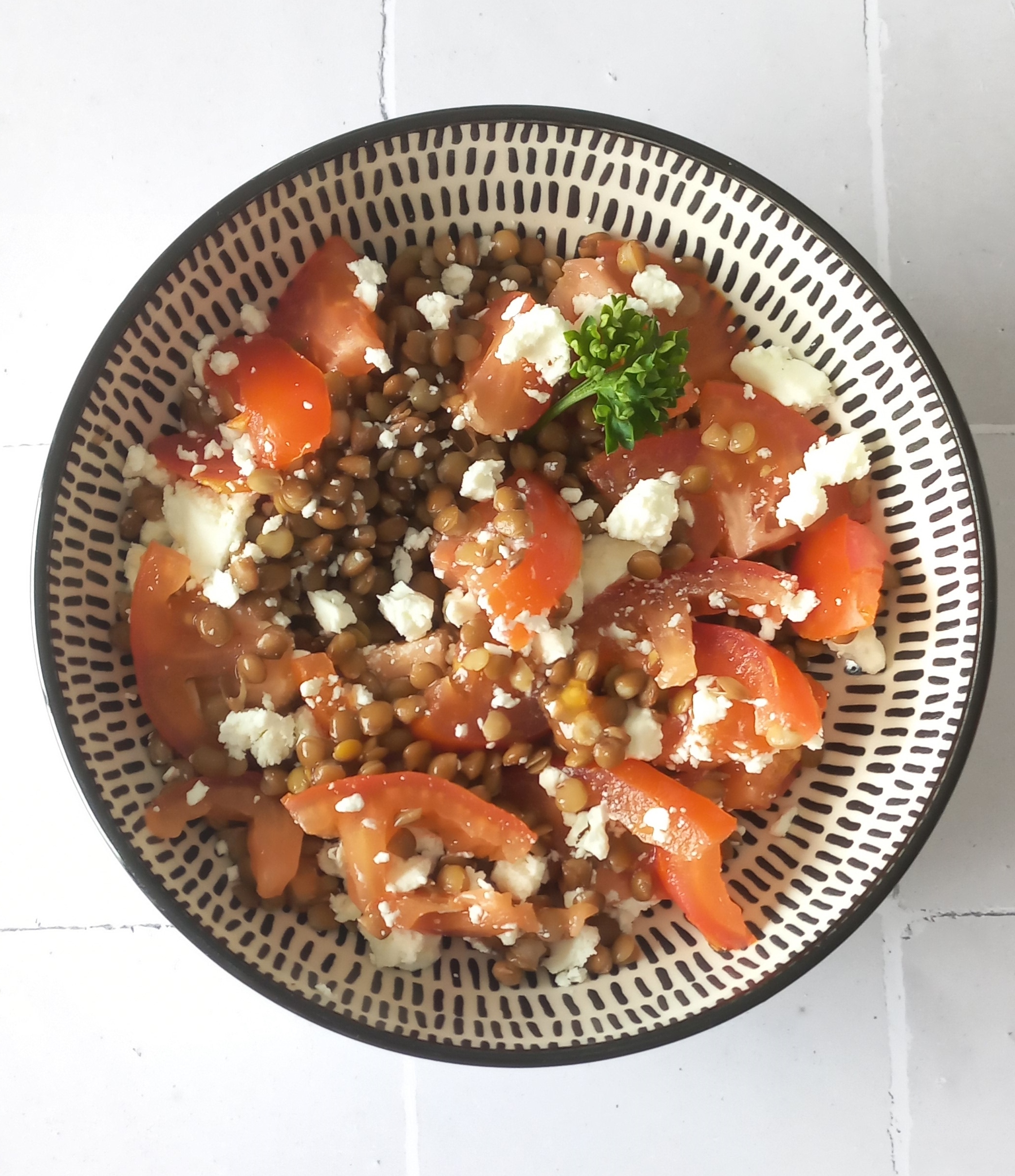 Salade de lentilles, tomates et fêta – Angélique, l'alsacienne ...